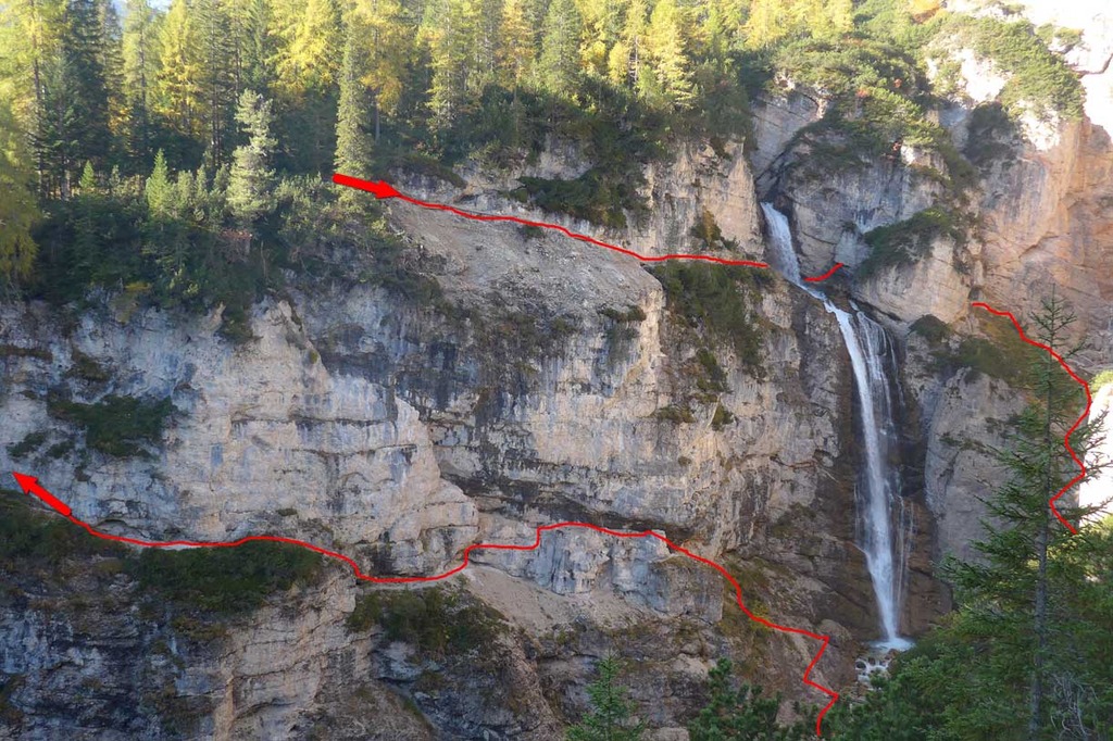 Ferrata Barbara to Fanes Waterfalls - Dolomiti SkiRock