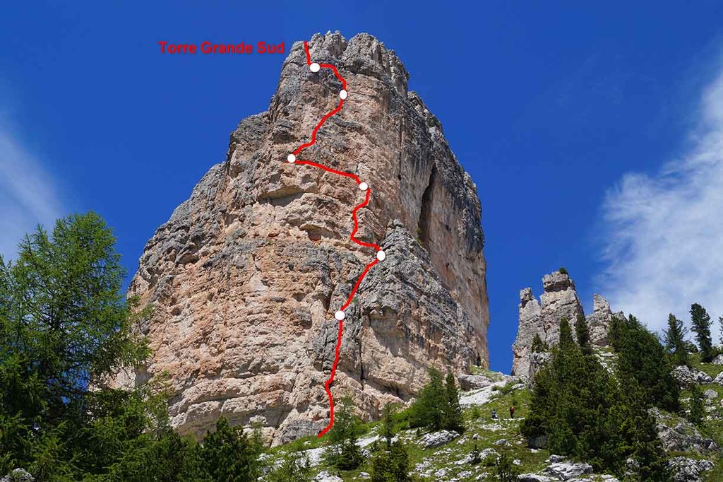 Via Diretta Dimai sulla Torre Grande in 5 Torri - Dolomiti SkiRock