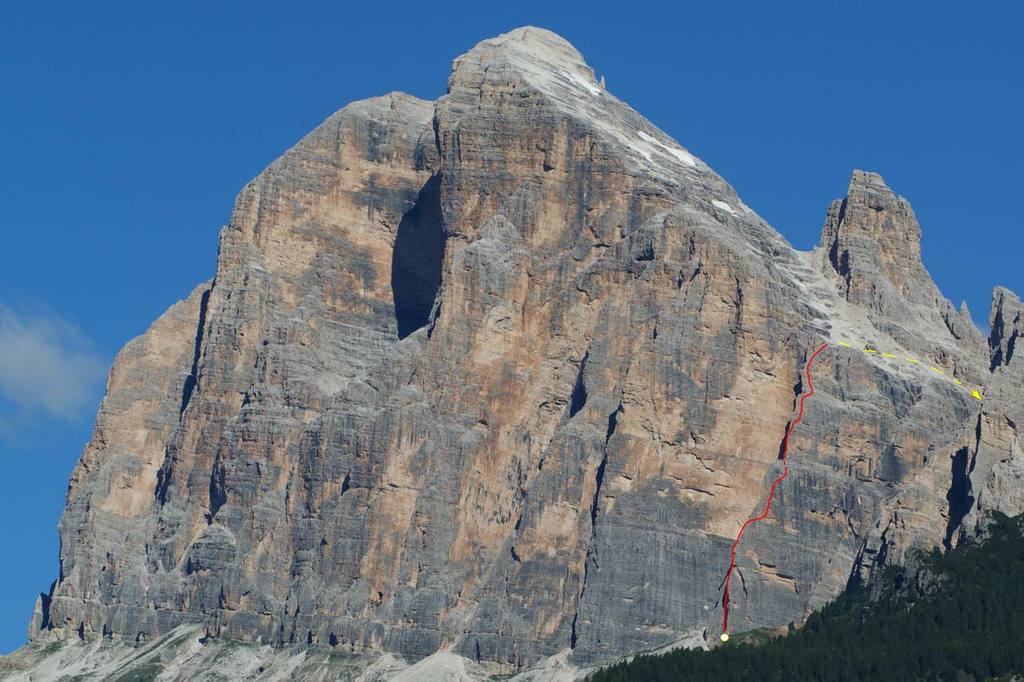 Via Primo Spigolo alla Tofana di Rozes - Dolomiti SkiRock