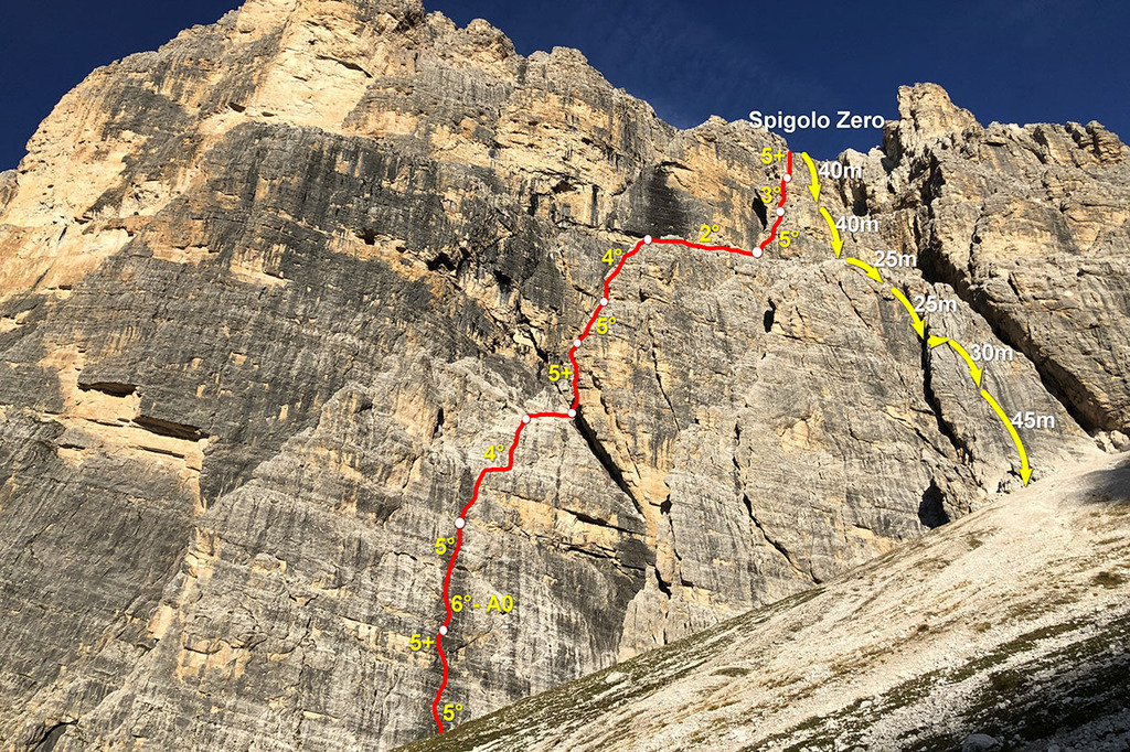 Via Spigolo Zero alla Tofana di Rozes - Dolomiti SkiRock